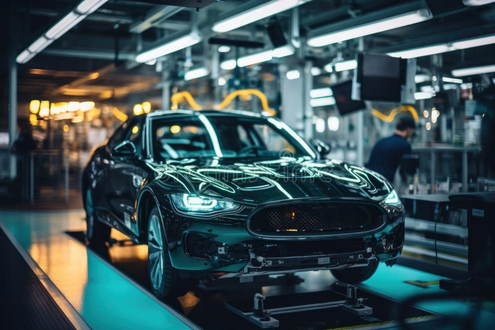 Assembly Line for the Production of Modern Cars. the Final Stage of ...