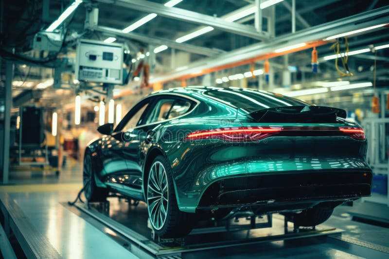 Assembly Line for the Production of Modern Cars. the Final Stage of ...