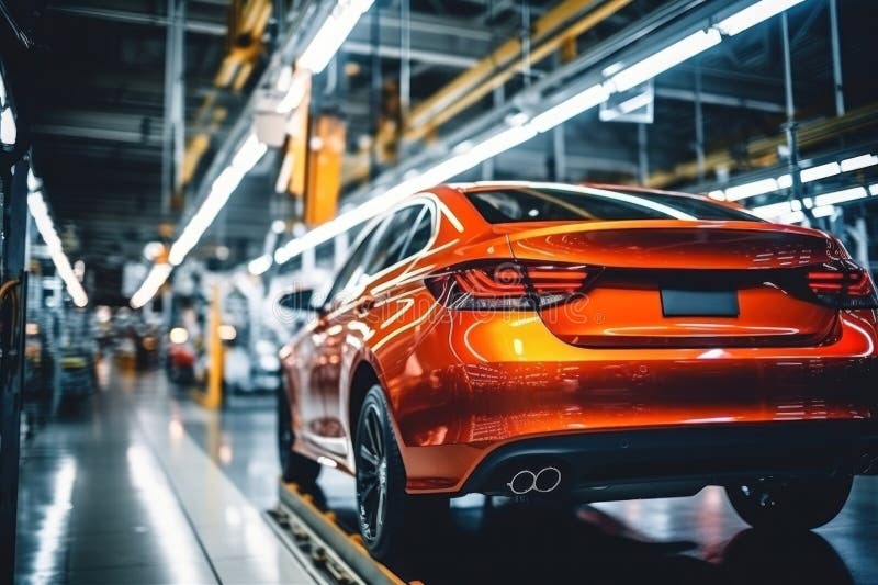 Assembly Line for the Production of Modern Cars. the Final Stage of ...