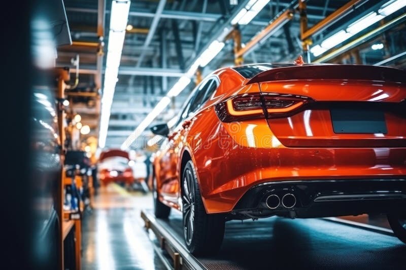 Assembly Line for the Production of Modern Cars. the Final Stage of ...