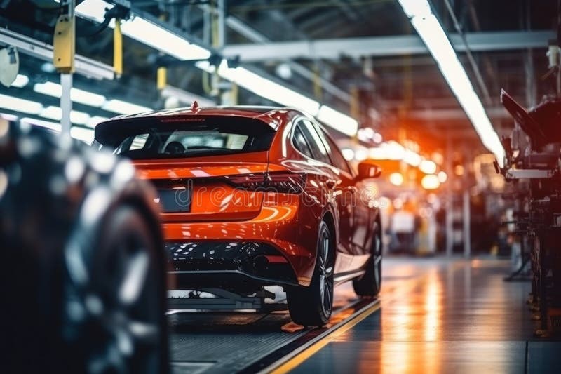 Assembly Line for the Production of Modern Cars. the Final Stage of ...