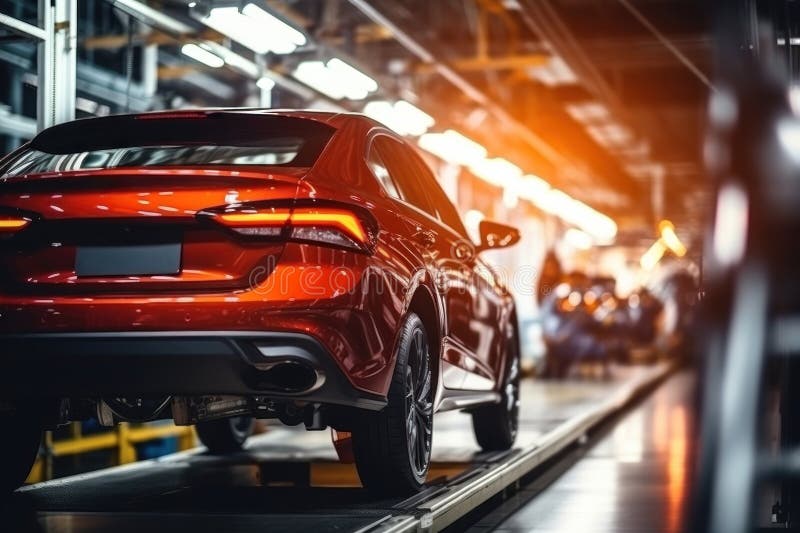 Assembly Line for the Production of Modern Cars. the Final Stage of ...