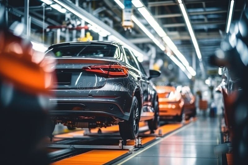 Assembly Line for the Production of Modern Cars. the Final Stage of ...