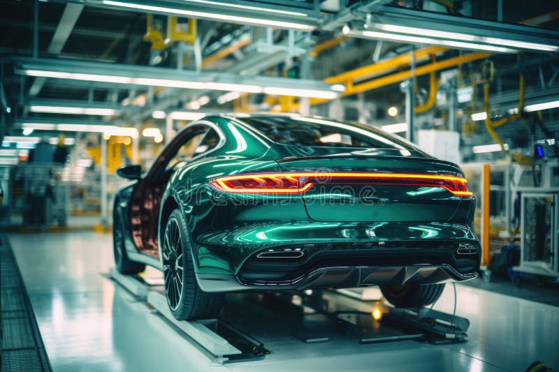 Assembly Line for the Production of Modern Cars. the Final Stage of ...