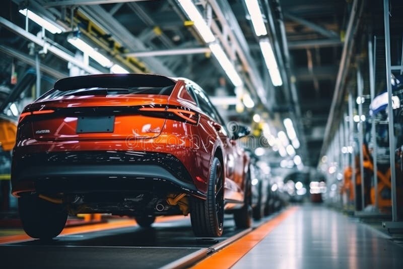 Assembly Line for the Production of Modern Cars. the Final Stage of ...