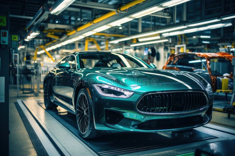 Assembly Line for the Production of Modern Cars. the Final Stage of ...