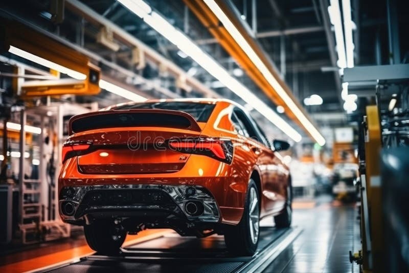 Assembly Line for the Production of Modern Cars. the Final Stage of ...