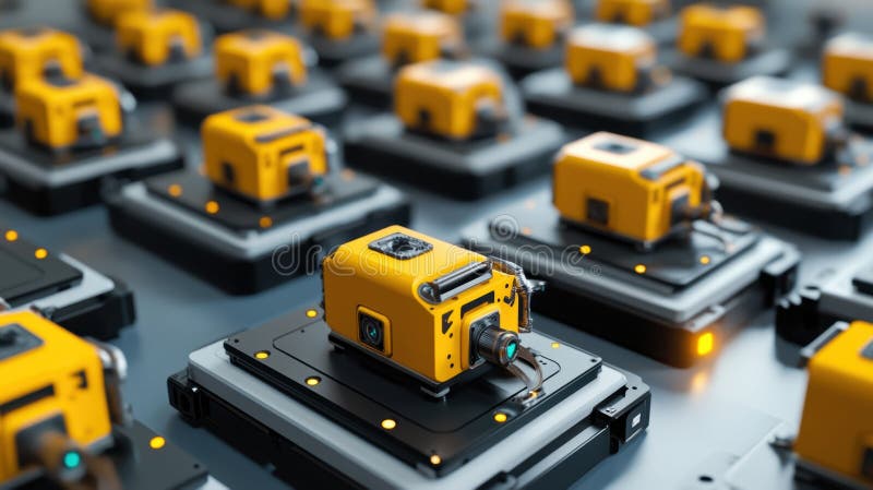 An Assembly Line of Small Robots Collaborating in Harmony Their Sleek ...