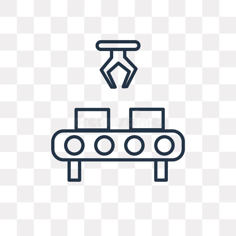 Assembly Line Vector Icon Isolated on Transparent Background, Li Stock ...