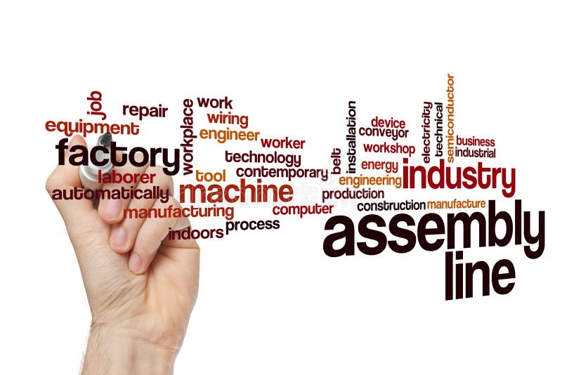 Assembly Line Word Cloud Concept Stock Illustration - Illustration of ...