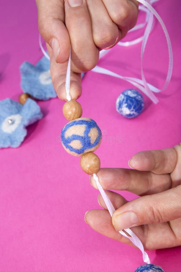 Assembly of the Master Beads of Felted Wool Stock Photo - Image of ...