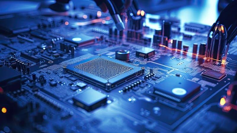 Assembly Motherboard Electronics Factory Stock Illustration ...