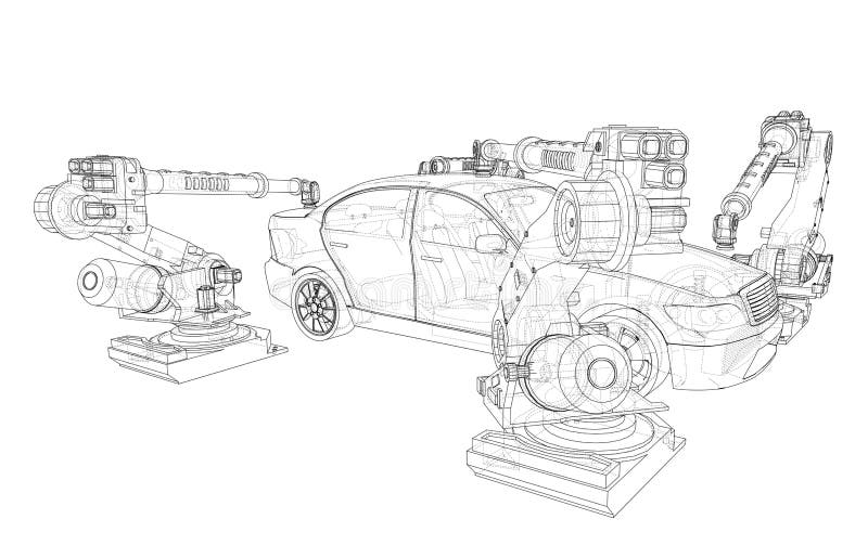 Assembly of Motor Vehicle. Vector Stock Vector - Illustration of ...