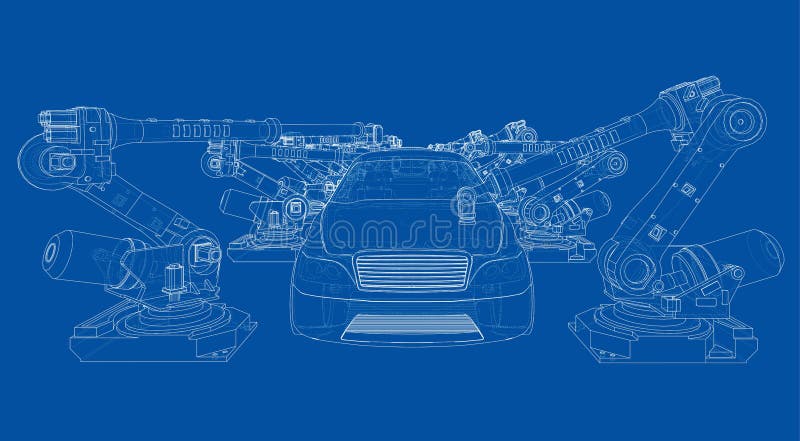 Assembly of Motor Vehicle. Vector Stock Vector - Illustration of ...