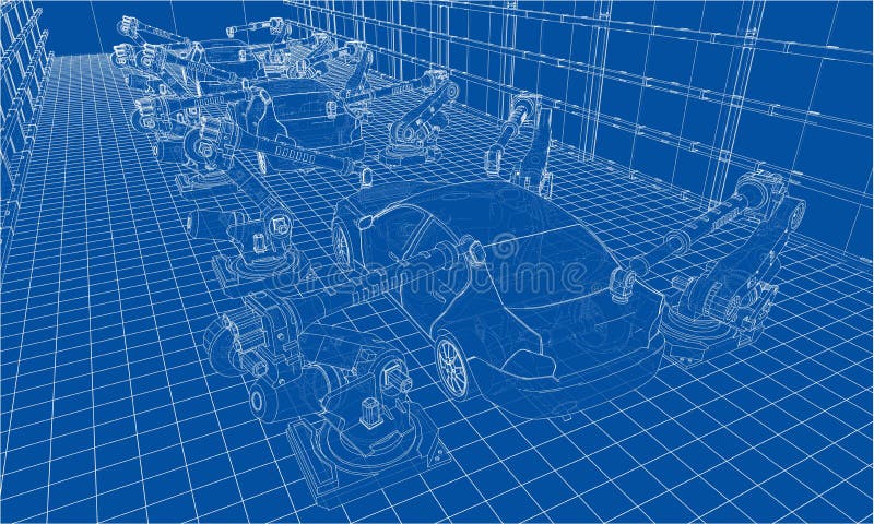 Assembly of Motor Vehicle. Vector Stock Vector - Illustration of ...
