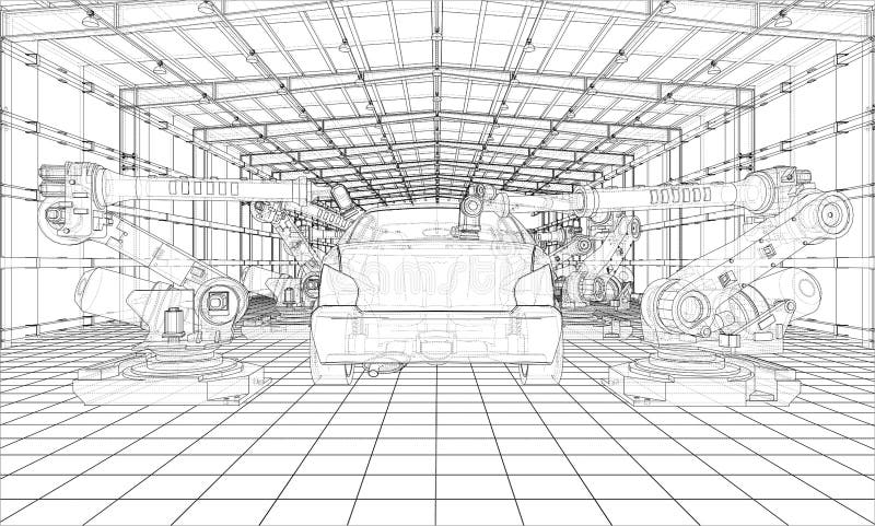 Assembly of Motor Vehicle. Vector Stock Vector - Illustration of ...