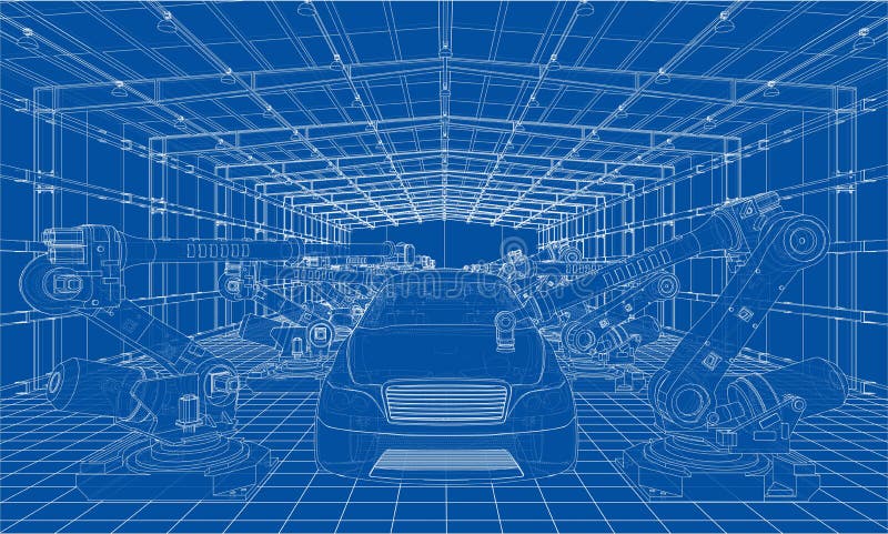 Assembly of Motor Vehicle. Vector Stock Vector - Illustration of ...