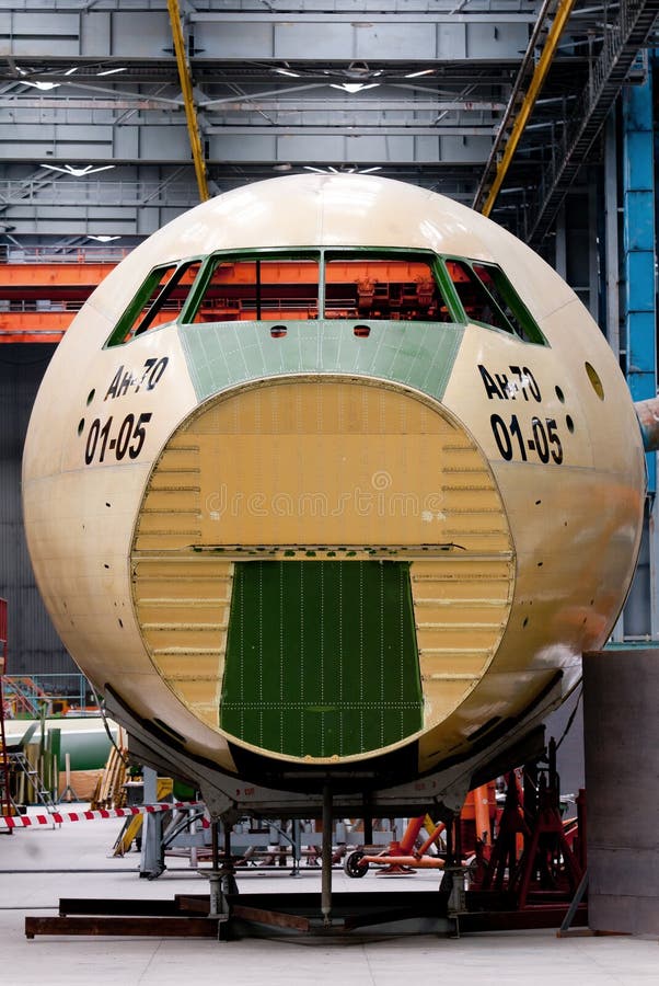 The assembly of the an-70 stock photo. Image of serial - 49796438