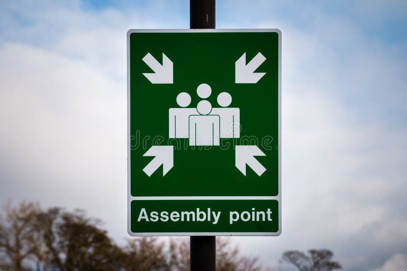 Assembly point stock photo. Image of graphics, sign, pointing - 20890308