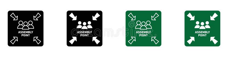 Assembly Point Icon Representing Emergency Gathering Locations Stock ...