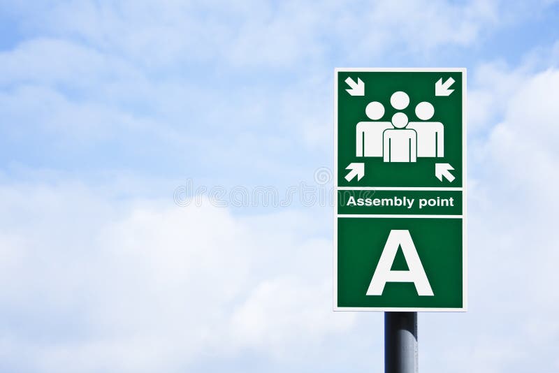Assembly point stock photo. Image of graphics, sign, pointing - 20890308
