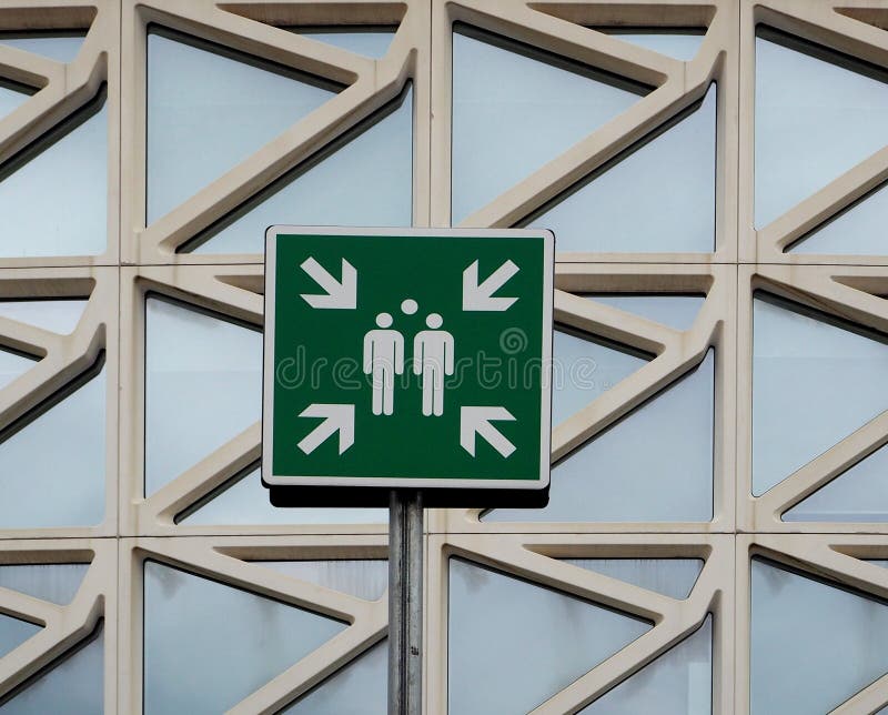 Assembly point sign stock image. Image of sign, symbol - 88898295