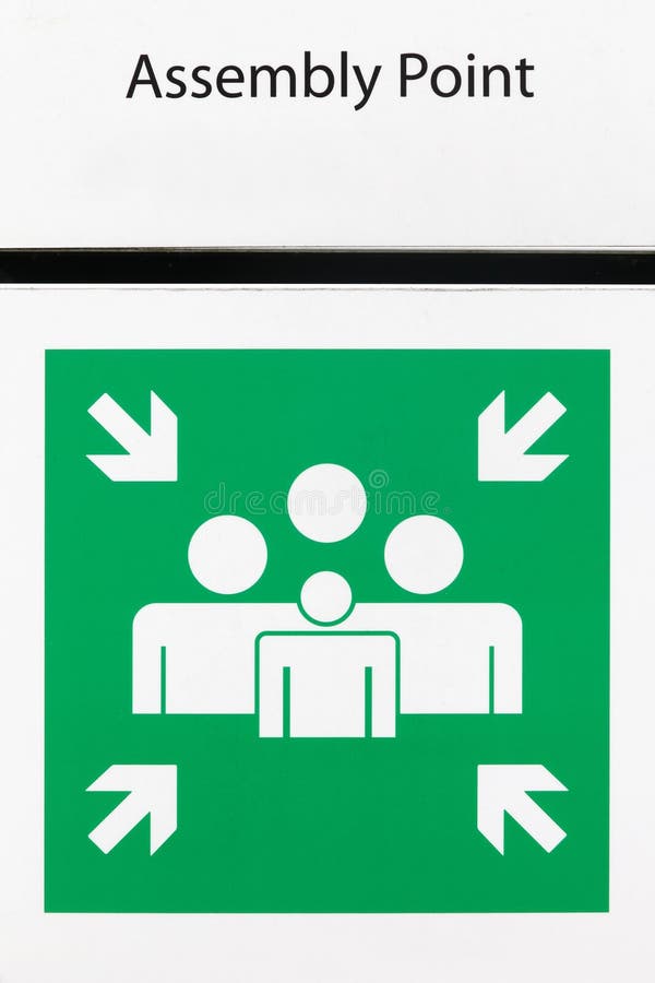 Assembly point sign stock photo. Image of evacuation - 77439810