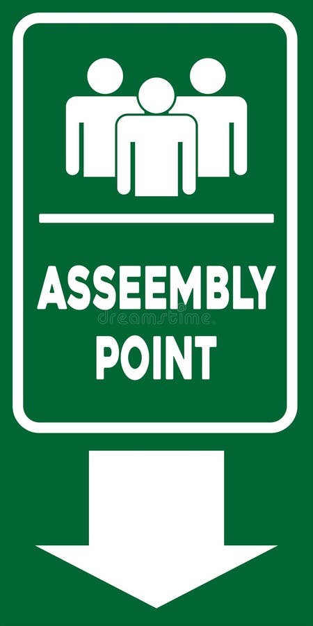 Assembly point sign stock vector. Illustration of point - 312507755