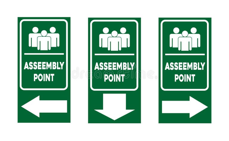 Assembly point sign stock vector. Illustration of improvement - 312507760