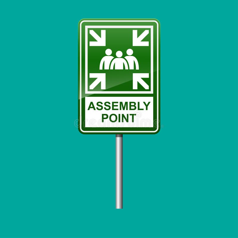 Assembly point sign. stock illustration. Illustration of direction ...