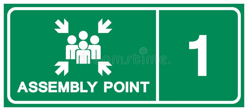 Assembly Point 1 Symbol Sign, Vector Illustration, Isolated on White ...