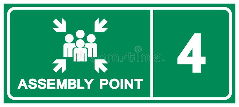 Assembly Point 4 Symbol Sign, Vector Illustration, Isolated on White ...