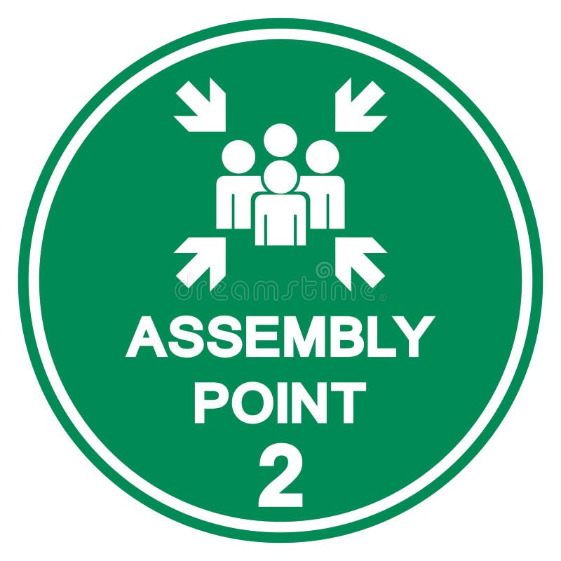 Assembly Point 2 Symbol Sign, Vector Illustration, Isolated on White ...