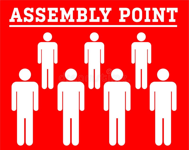 Assembly Point Symbolboard with Group Icon People Isolated on Re Stock ...