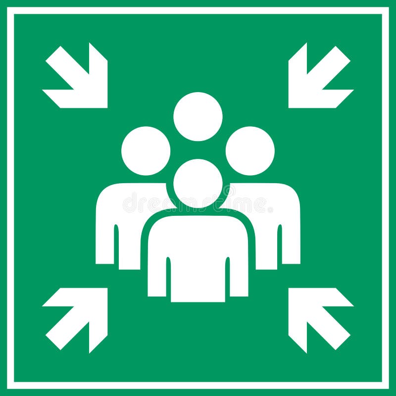 Assembly point vector sign stock vector. Illustration of danger - 220019815