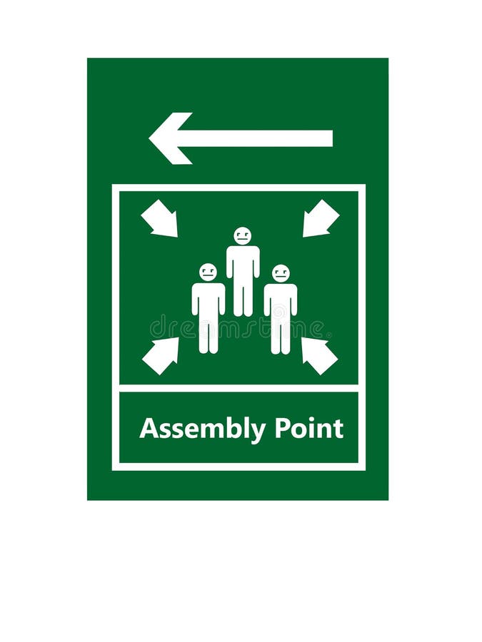 Assembly Ponint Sign for Emergency , Meeting Point Signboard Stock ...