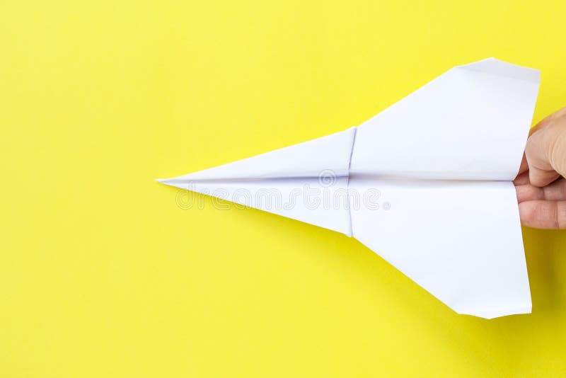 Assembly Procedure of a Paper White Airplane. Origami Stock Image ...