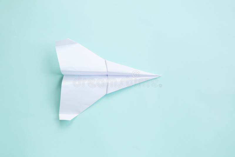 Assembly Procedure of a Paper White Airplane. Origami Stock Photo ...