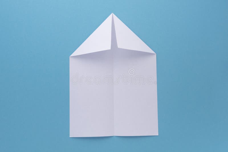 Assembly Procedure of a Paper White Airplane. Origami Stock Image ...
