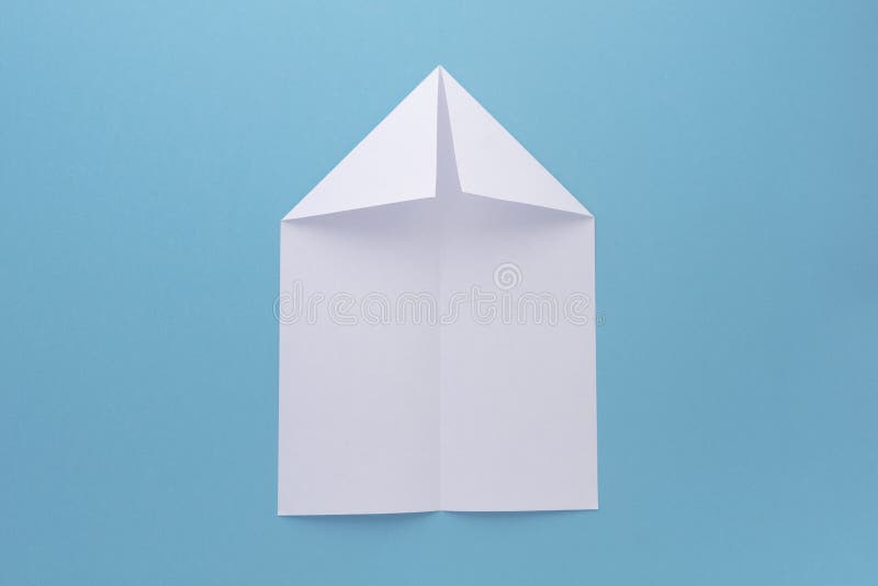 Assembly Procedure of a Paper White Airplane. Origami Stock Photo ...