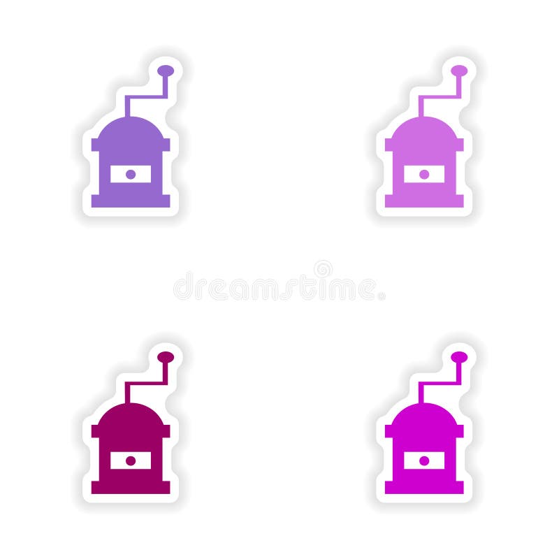 Assembly Realistic Sticker Design on Paper Coffee Stock Vector ...
