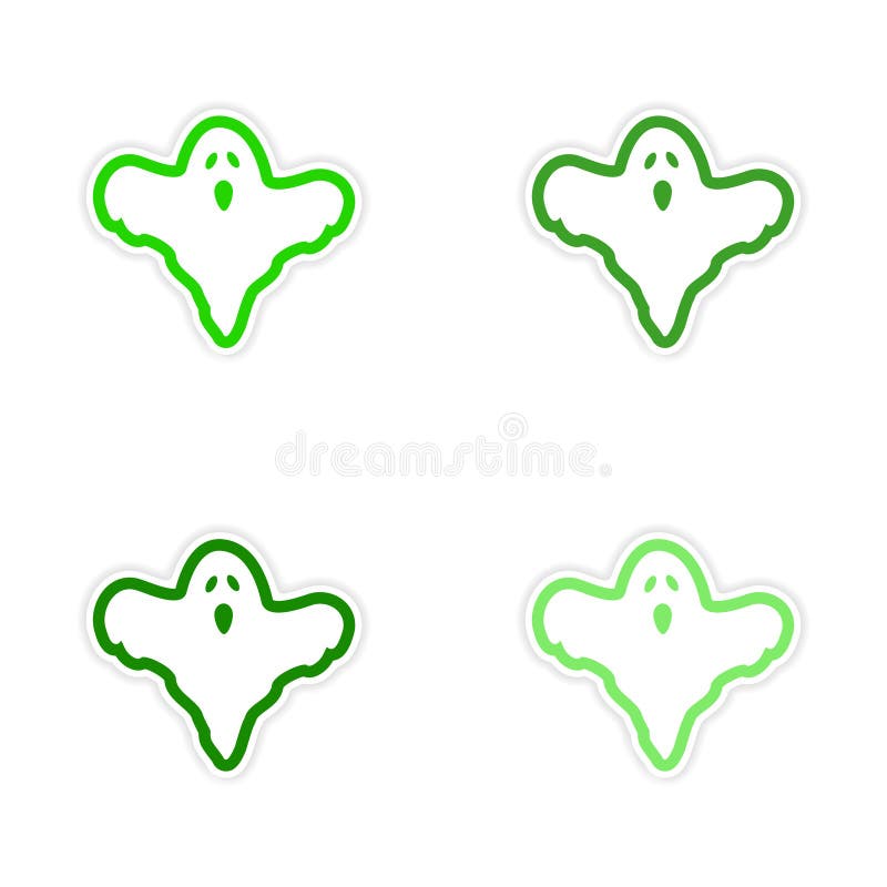 Assembly Realistic Sticker Design on Paper Ghost Stock Vector ...