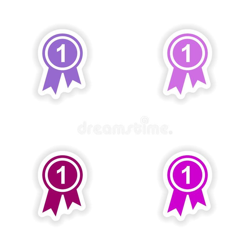 Assembly Realistic Sticker Design on Paper Medal Stock Vector ...