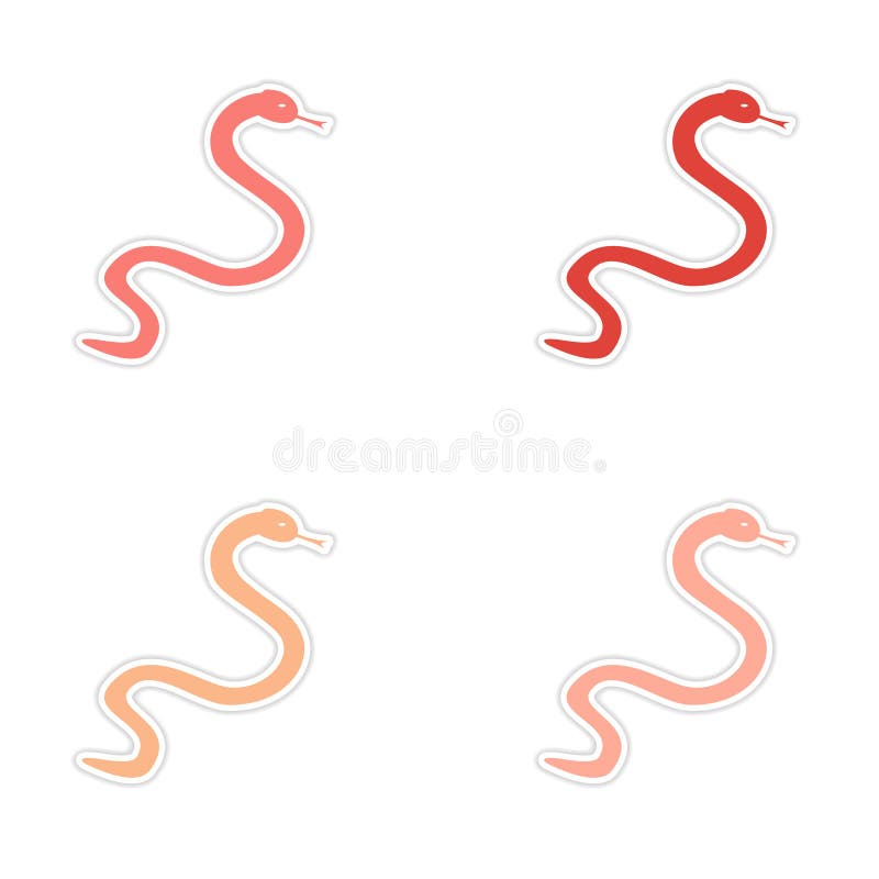 Assembly Realistic Sticker Design on Paper Snakes Stock Vector ...
