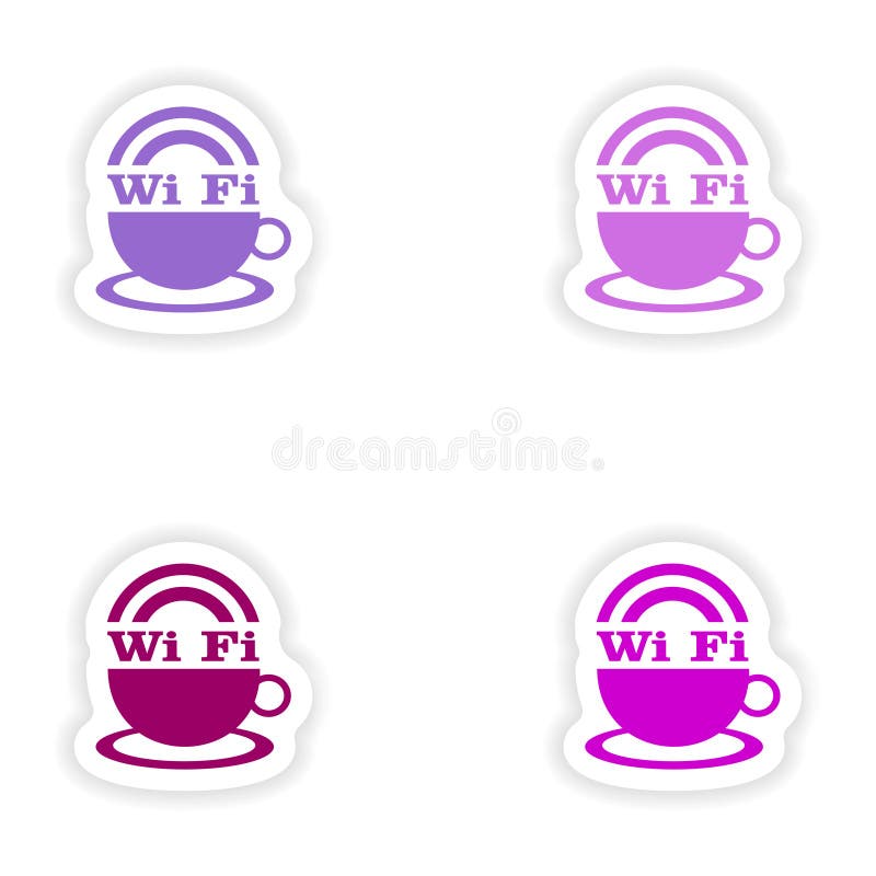 Assembly Realistic Sticker Design on Paper Wi-Fi Stock Vector ...