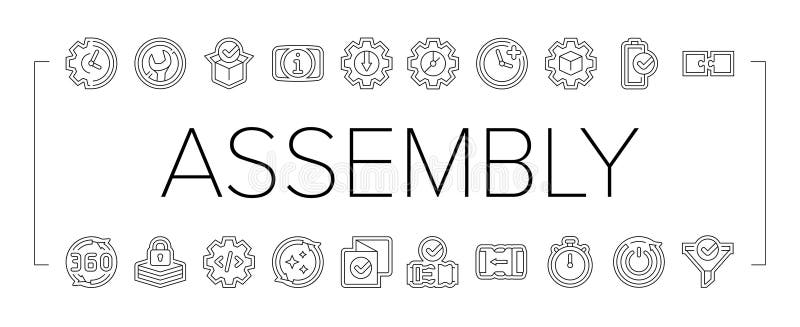 Assembly Setup Product Icons Set Vector Stock Illustration ...