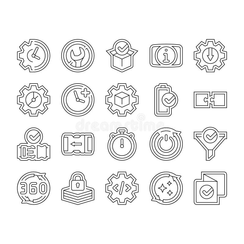 Assembly Setup Product Icons Set Vector Stock Illustration ...