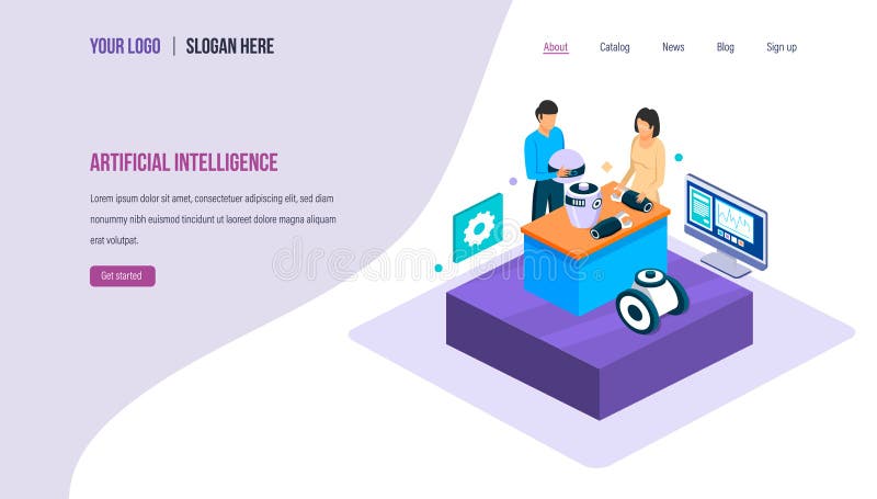 Assembly of Small Parts of Robot with Artificial Intelligence Stock ...