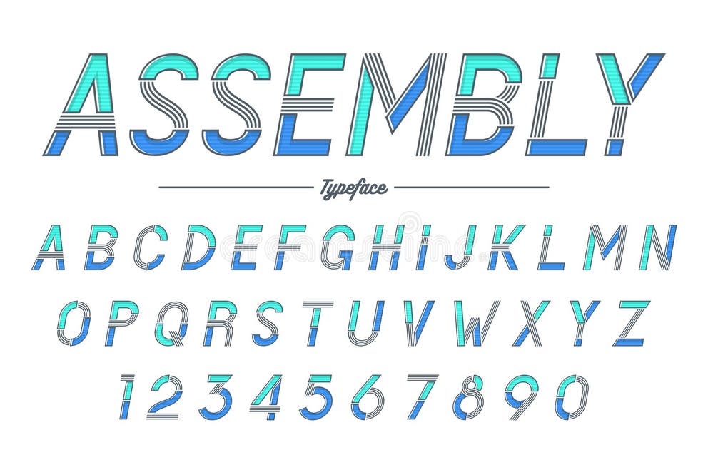 Assembly Vector Decorative Italic Font Design, Alphabet, Typeface ...