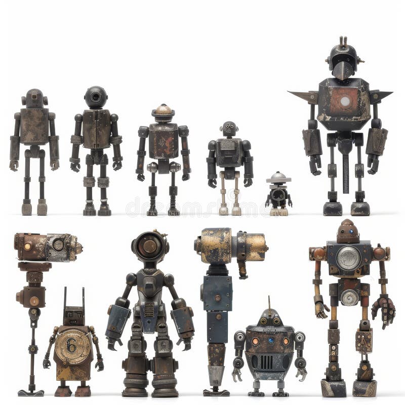 Assembly of Vintage Robots stock photo. Image of character - 311749186
